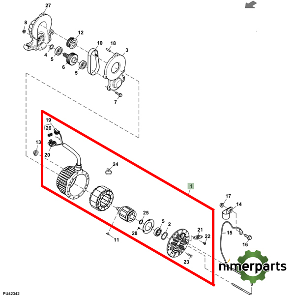 AUC10827 - Electric Motor John Deere - Nimerparts - Spare parts John Deere