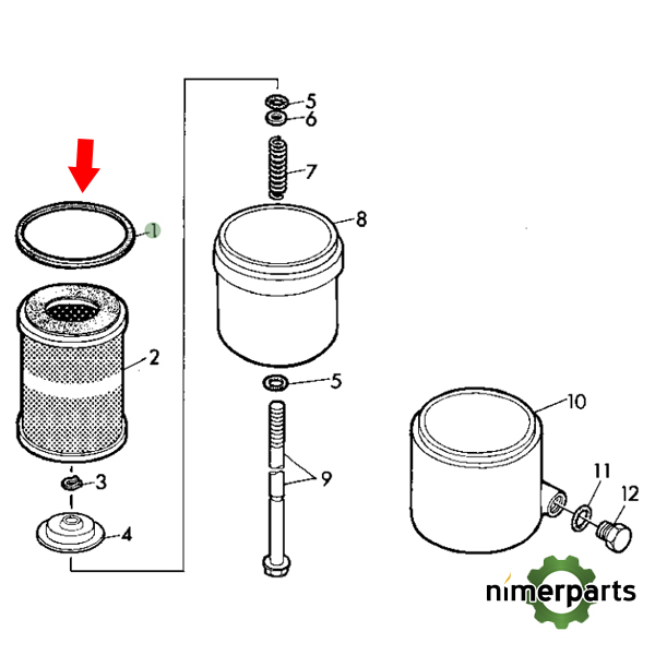 R34733 - GOMA TAZA FILTRO HIDRAULICO JOHN DEERE - Nimerparts John Deere ...