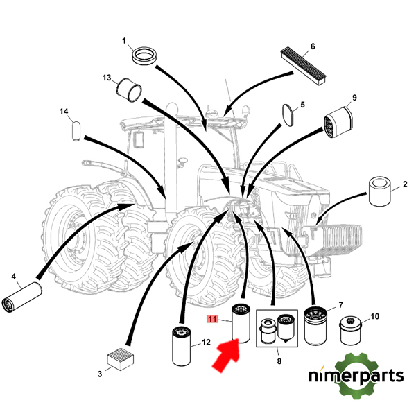 RE539465 - FILTRO PRIMARIO COMBUSTIBLE GASOIL 8000R ORIGINAL JOHN DEERE ...
