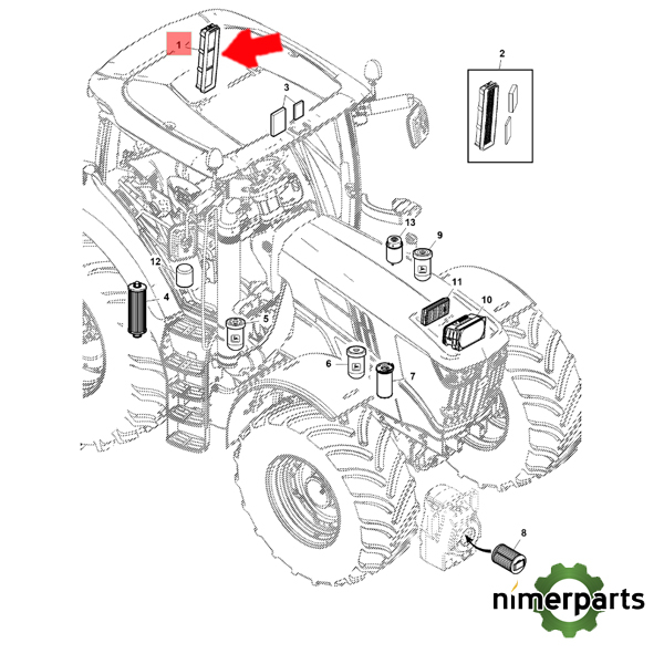 AL220527 - Rear Air Filter Series 6R Original John Deere. - Nimerparts ...