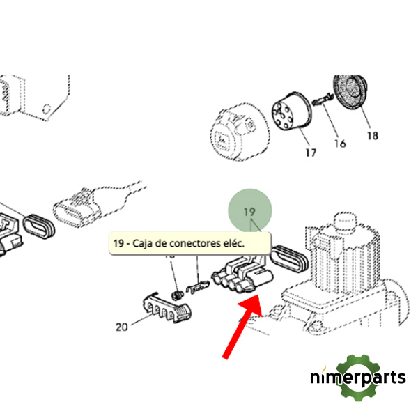 57m7364 - Motor connector original steps John Deere. - Nimerparts ...