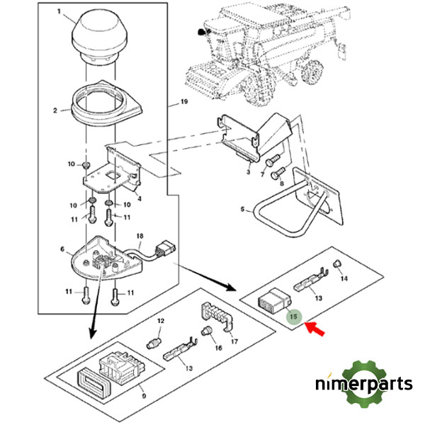 57M7633 - CONJUNTO DE CONECTOR ELEC. JOHN DEERE - Nimerparts John Deere ...