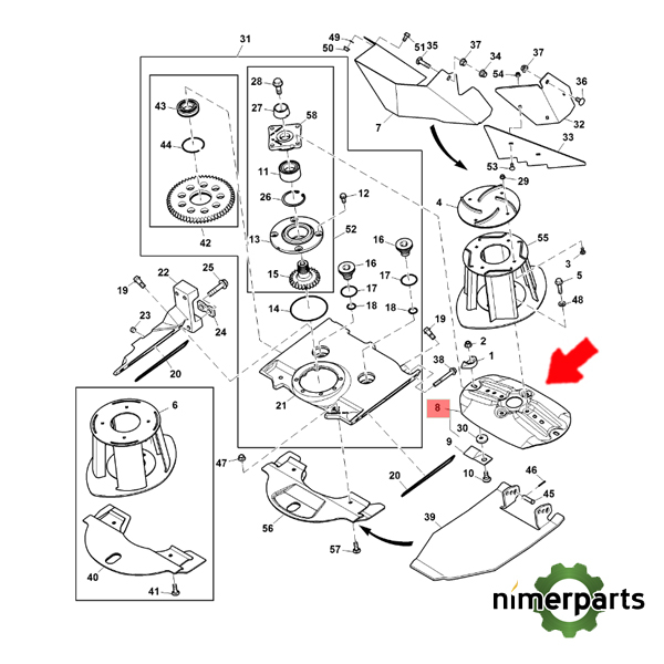 AE70632 - Original cutting bar John Deere - Nimerparts - Spare parts ...