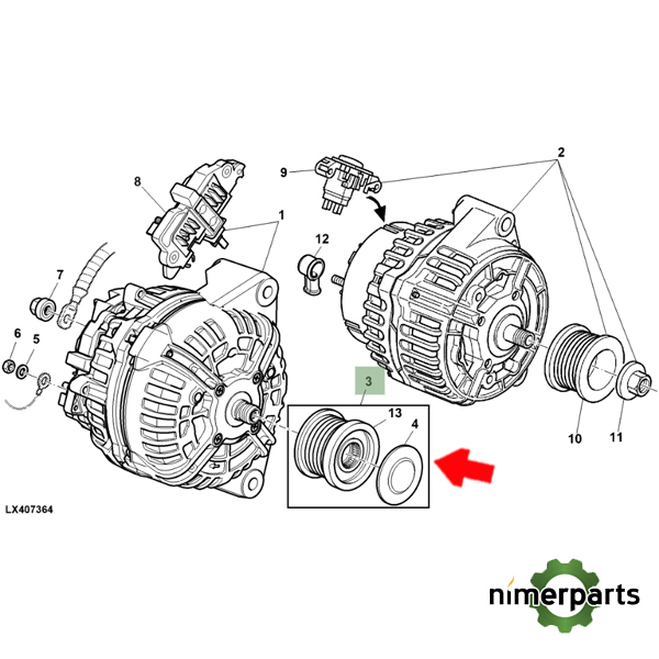 AL166836 - Free Pulley Alternator 6020 30 John Deere - Nimerparts ...