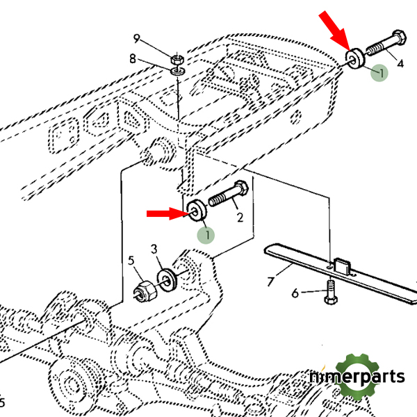 L78006 - Front Bridge Spacer 6000 John Deere - Nimerparts - Spare parts ...