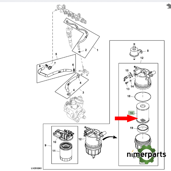 MIU802421 - JOHN DEERE WATER SEPARATOR FILTER - Nimerparts - Spare ...