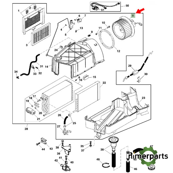 RE300527 - Cabina 8010 9020 John Deere Fan Motor - Nimerparts - Spare ...