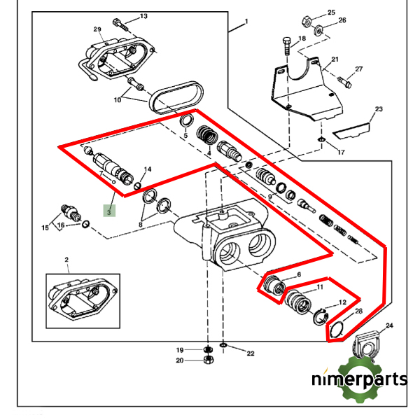 RE43891 - Fast female plug 7 7010 John Deere - Nimerparts - Spare parts ...