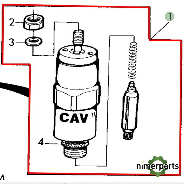RE54064 - JOHN DEERE INJECTOR PUMP Solenoid - Nimerparts