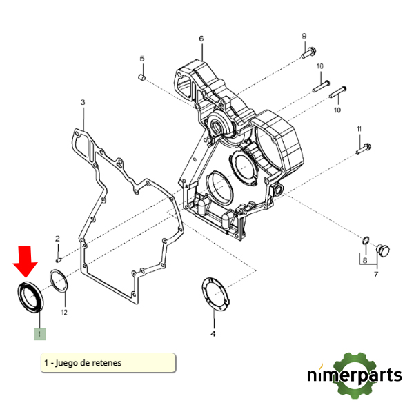 RE543639 - RETEN CIGUEÑAL DELANTERO 8030 JOHN DEERE - Nimerparts ...