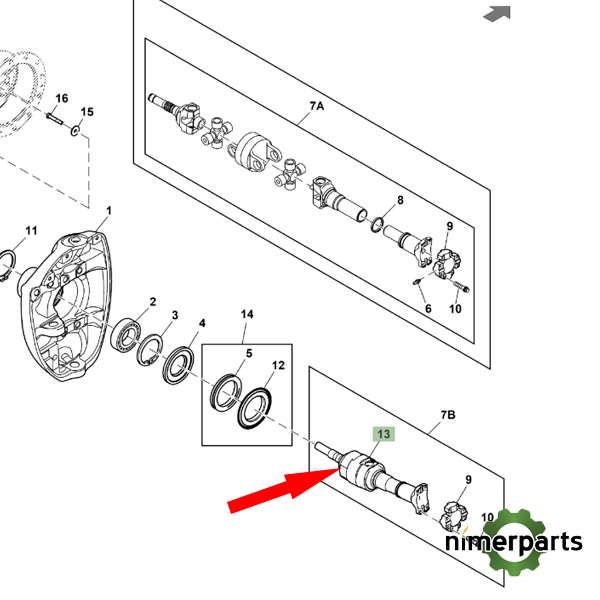 RE574236 - Cardán -Palier TDM 8020 with John Deere suspension ...