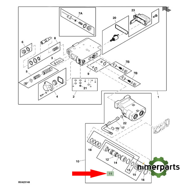 RE577560 - Fast female plug 8020 9030 original John Deere - Nimerparts ...