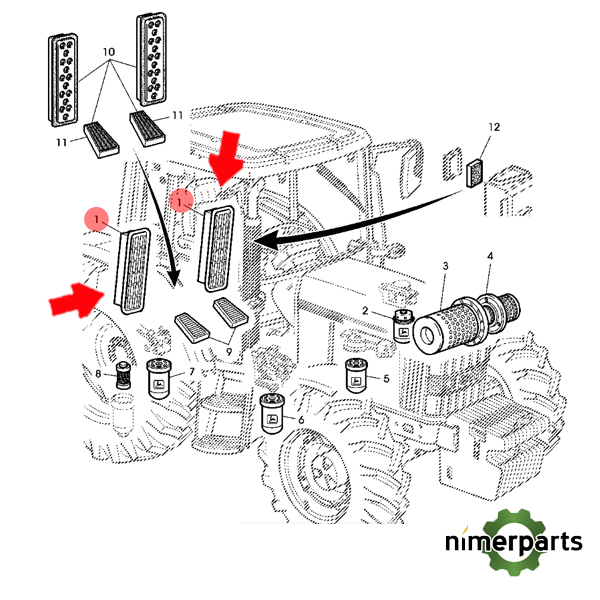 AL225554 - Air filter AC cabin (antipolen) original John Deere ...