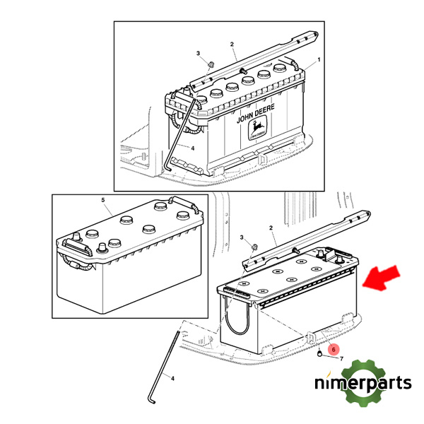 AL203839 - BATTERY 154 AMP 6000 John Deere - Nimerparts - Spare parts ...