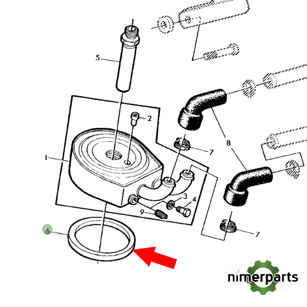 R105714 - John Deere oil cooler - Nimerparts - Spare parts John Deere