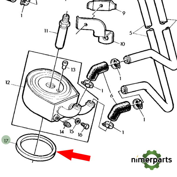 R70956 - Goma cooling John Deere - Nimerparts - Spare parts John Deere