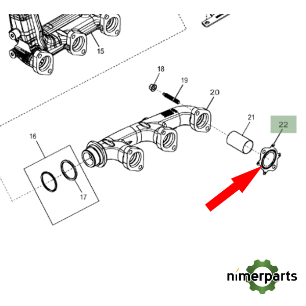 R534605 - JUNTA COLECTOR ESCAPE 8030 8R JOHN DEERE - Nimerparts ...