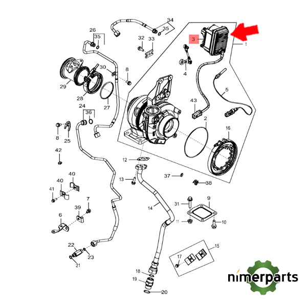 DZ114554 - TURBO JOHN DEERE ACTIONER - Nimerparts - Spare parts John Deere