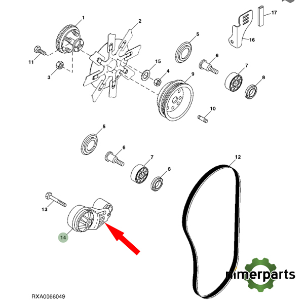 RE170084 - TENSOR CORREA VENTILADOR 8020 JOHN DEERE - Nimerparts ...