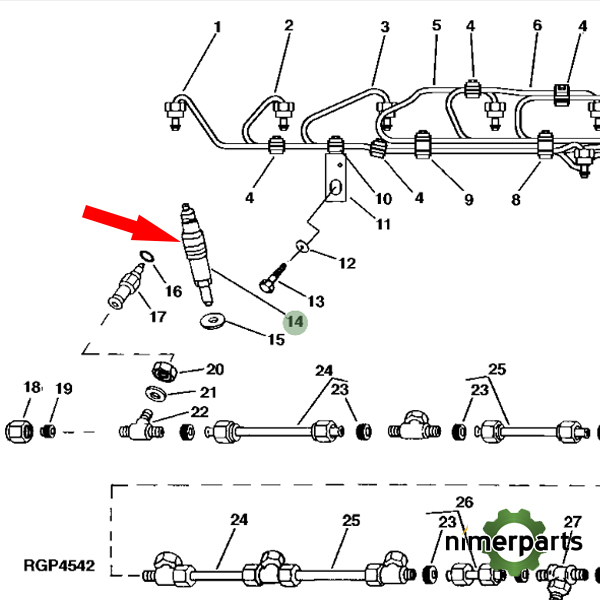 SE501124 - INYECTOR MOTOR 8 8010 (RE61593) REMAN JOHN DEERE ...