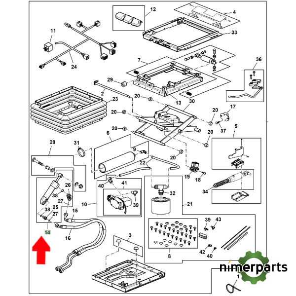 RE165499 - JOHN DEERE seat actuator - Nimerparts - Spare parts John Deere