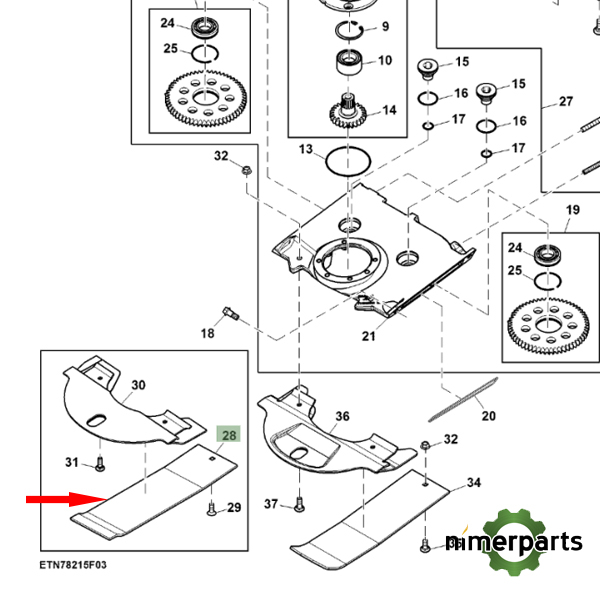FH312151 - John Deere Plate - Nimerparts - Spare parts John Deere