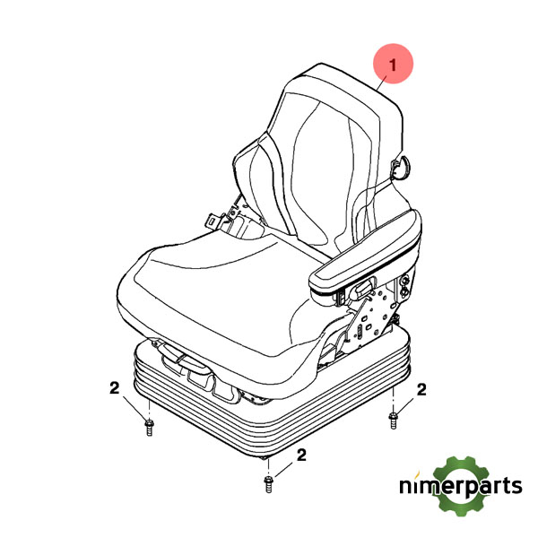 RE587160 - ASIENTO COMPLETO ORIGINAL JOHN DEERE - Nimerparts - Repuestos Agrícolas y Golf John Deere